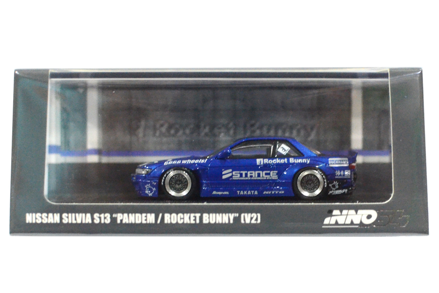 INNO MODELS INNO64 1/64 NISSAN SILVIA S13 V2 PANDEM / ROCKET BUNNY BLUE ...