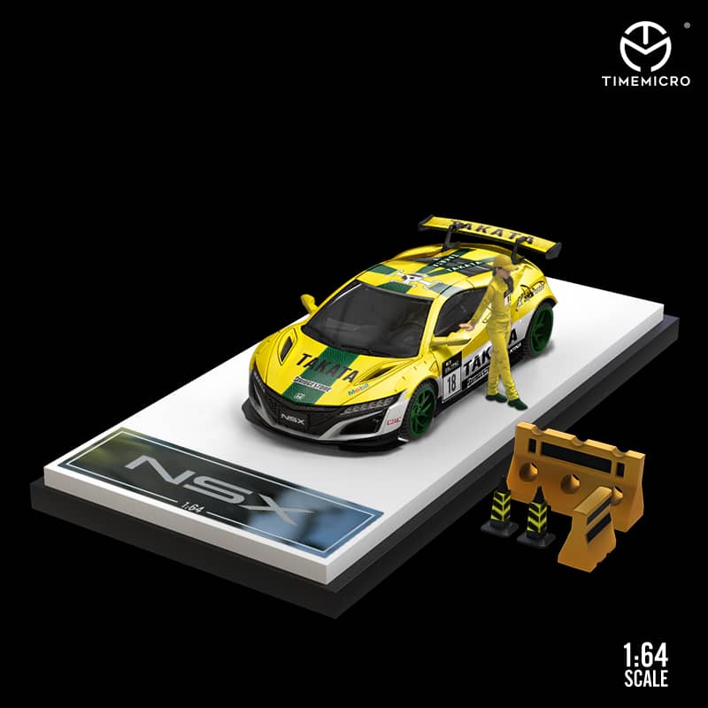 (PO) TIME MICRO 1/64 HONDA NSX TAKATA LIVERY WITH FIGURE