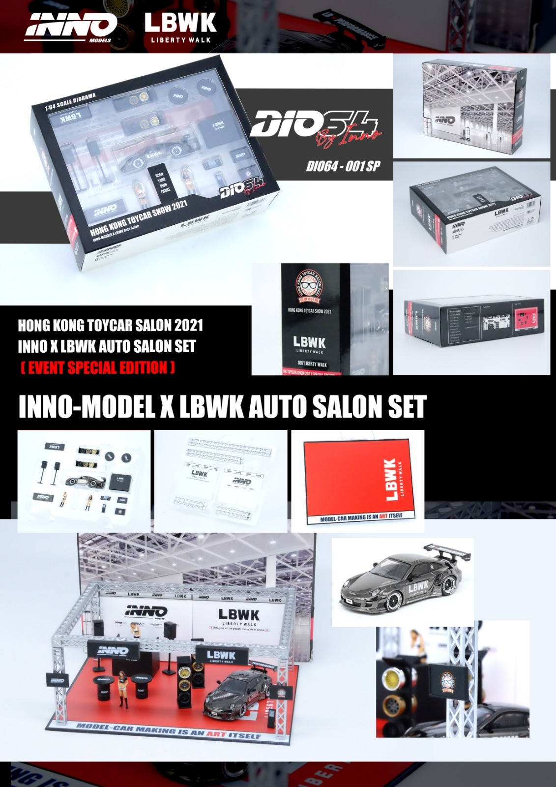 INNO MODEL X LBWK AUTO SALON SET 1/64 HONG KONG TOYCAR SALON 2021 EVENT ...