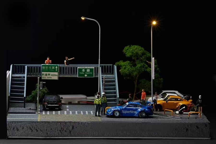 YOU&CAR DIORAMA 1/64 JAPANESE STREET THEME DIORAMA BRIDGE & PARKING