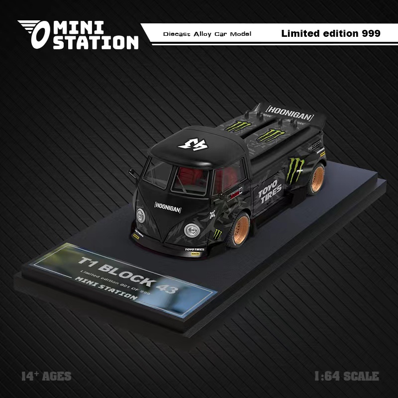 MINI STATION 1/64 HOONIGAN RWB VW T1 PICKUP BLOCK43