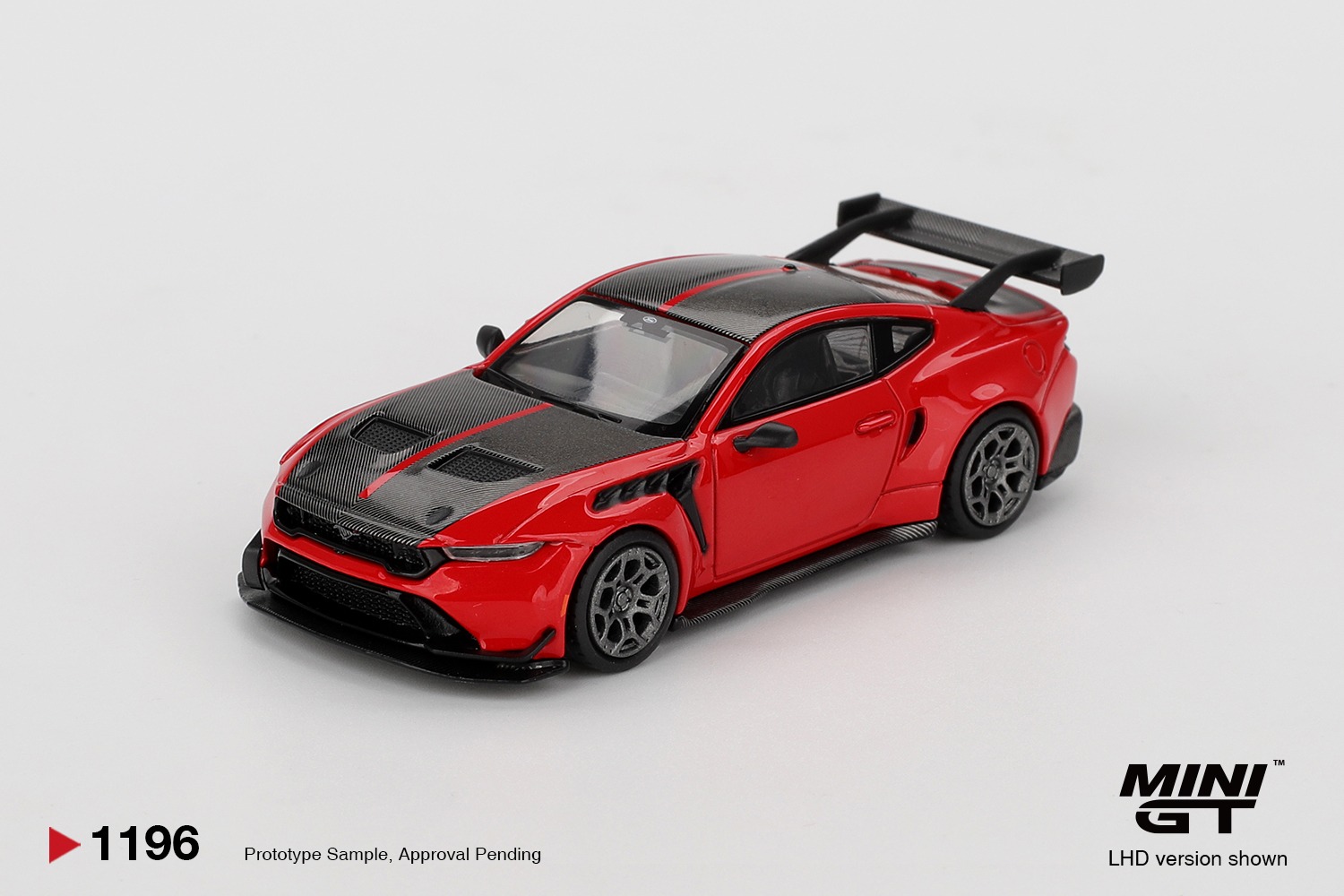 (PO) (STANDARD/BLISTER) MINI GT 1/64 #1196 FORD MUSTANG GTD RACE RED